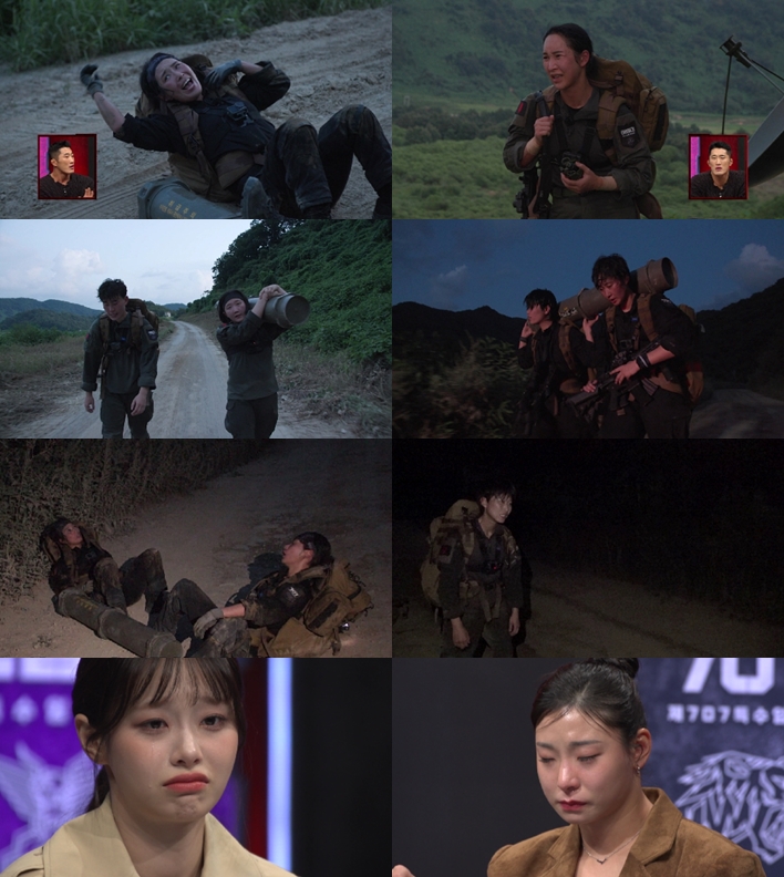 '강철부대W' 츄-장은실-조성원, '707 vs 해병대' 4강 행군 미션 지켜보다 오열