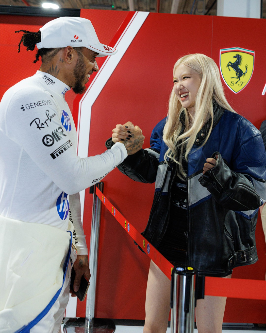 "로제가 왜 여기서 나와"...F1 해밀턴과 마이애미GP 등장 '체커기 휘날리며'