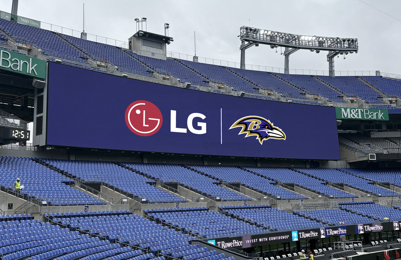 LG전자, 美 NFL 볼티모어 홈구장에 초대형 디지털 디스플레이 공급